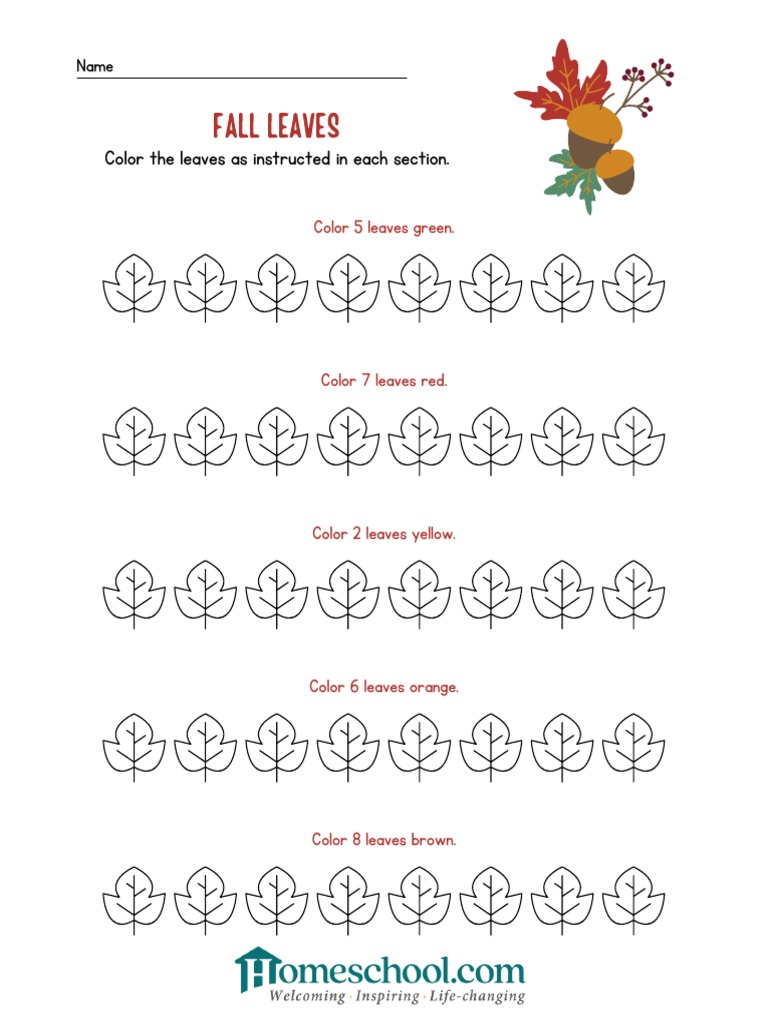 October Fall Homeschool Printables 2 | PDF