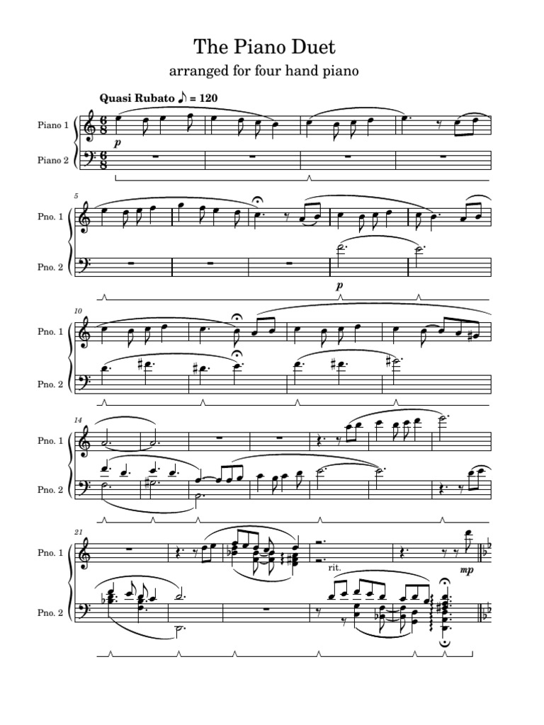 Four-Hand Piano Duet Arrangement | PDF | Musical Forms