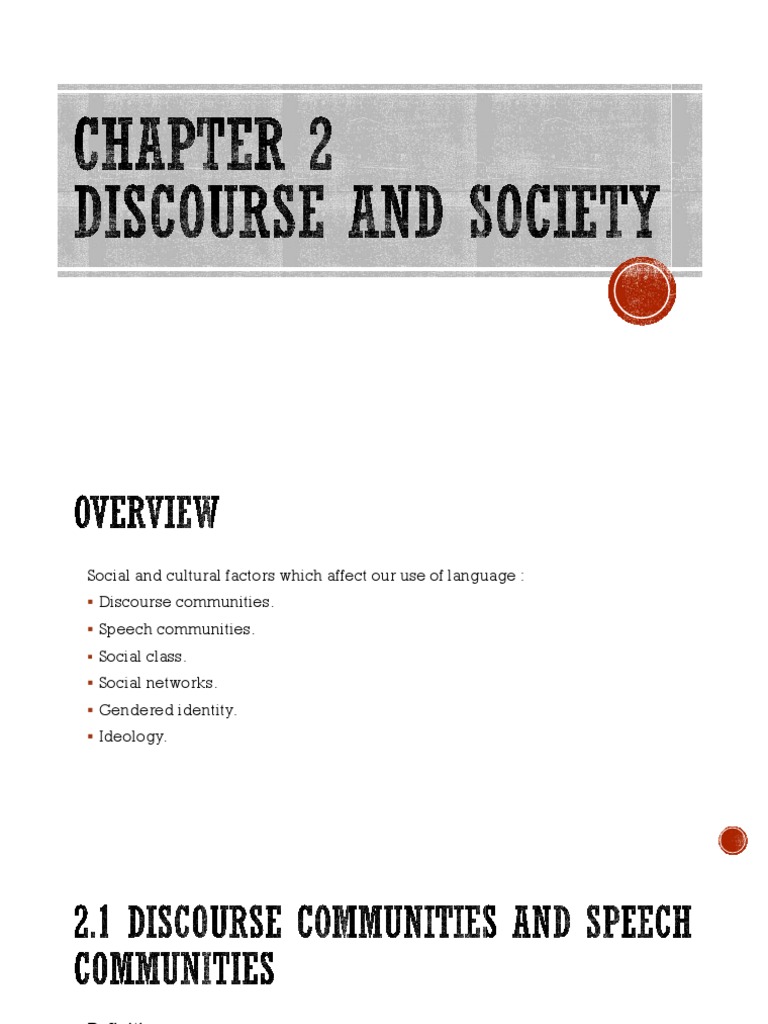 Lect 2 - Discourse and Society 1 2 | PDF | Gender | Gender Studies