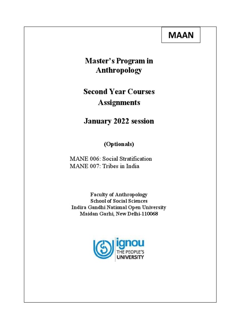 MAAN (January 2022 Cycle) Second Year Assignments | Download Free PDF | Tribe