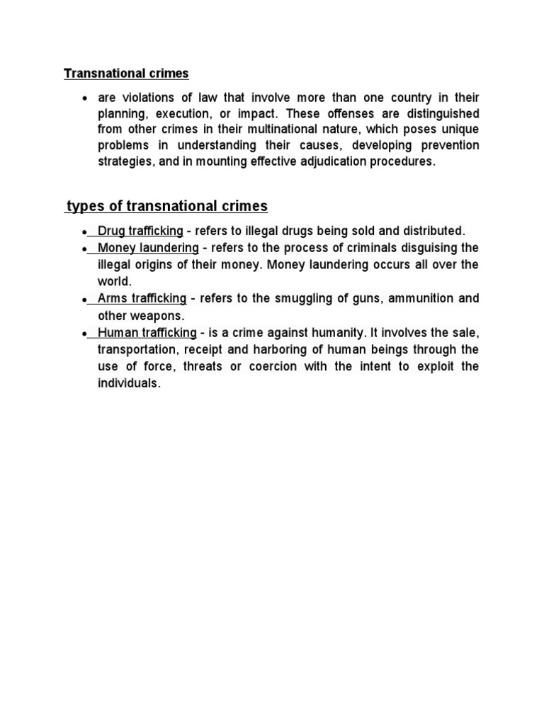 Transnational Crimes | PDF