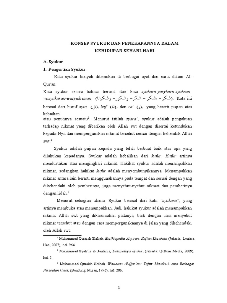 Konsep Syukur Dan Penerapannya Dalam Kehidupan Sehari | PDF Konsep Syukur Dan Penerapannya Dalam Kehidupan Sehari | PDF