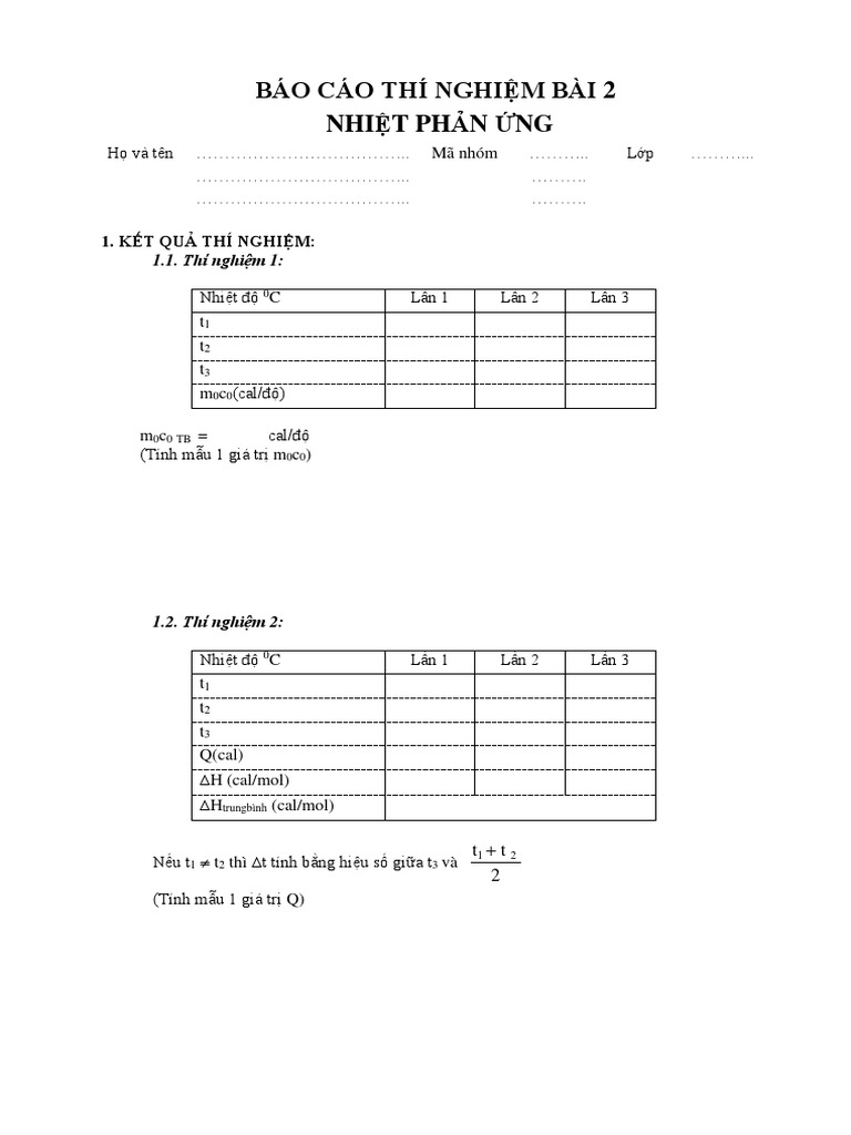 Bao Cao Thi Nghiem HDC-KTHH | PDF
