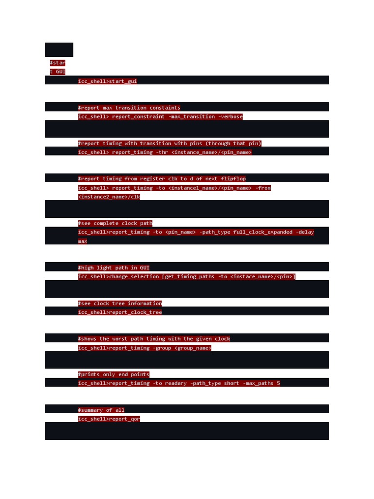 Ic Compiler Commands Pdf Computer Engineering Computer Programming