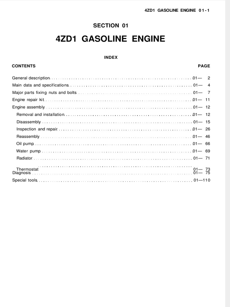 Manual de Mecánica Del Motor Isuzu 4ZD1 | PDF | Engines | Internal ...