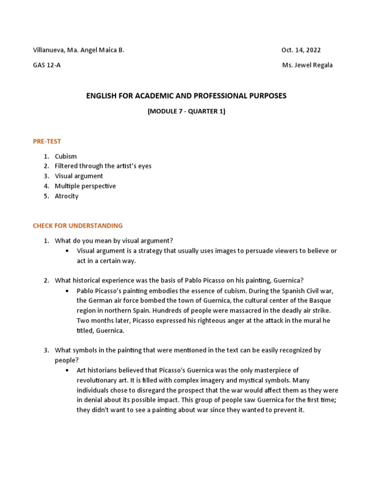 Eapp - Module 7 | PDF | Pablo Picasso | Aesthetics