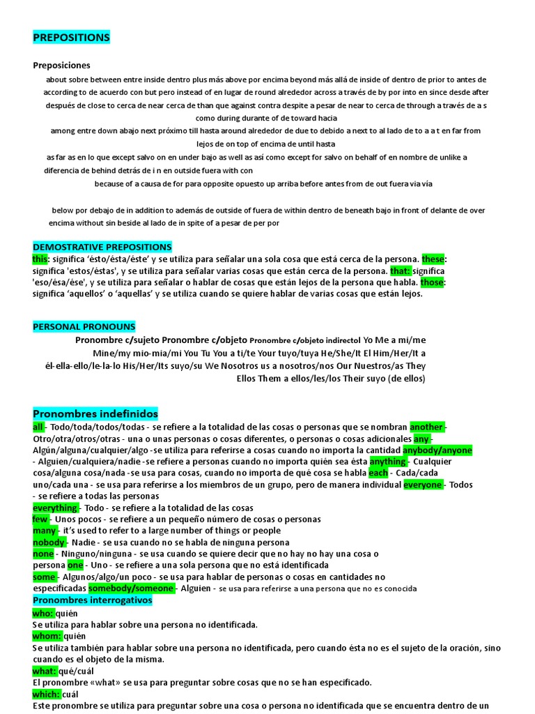 Resumen de Ingles Siglo 21 | PDF | Asunto (gramática) | Morfología ...