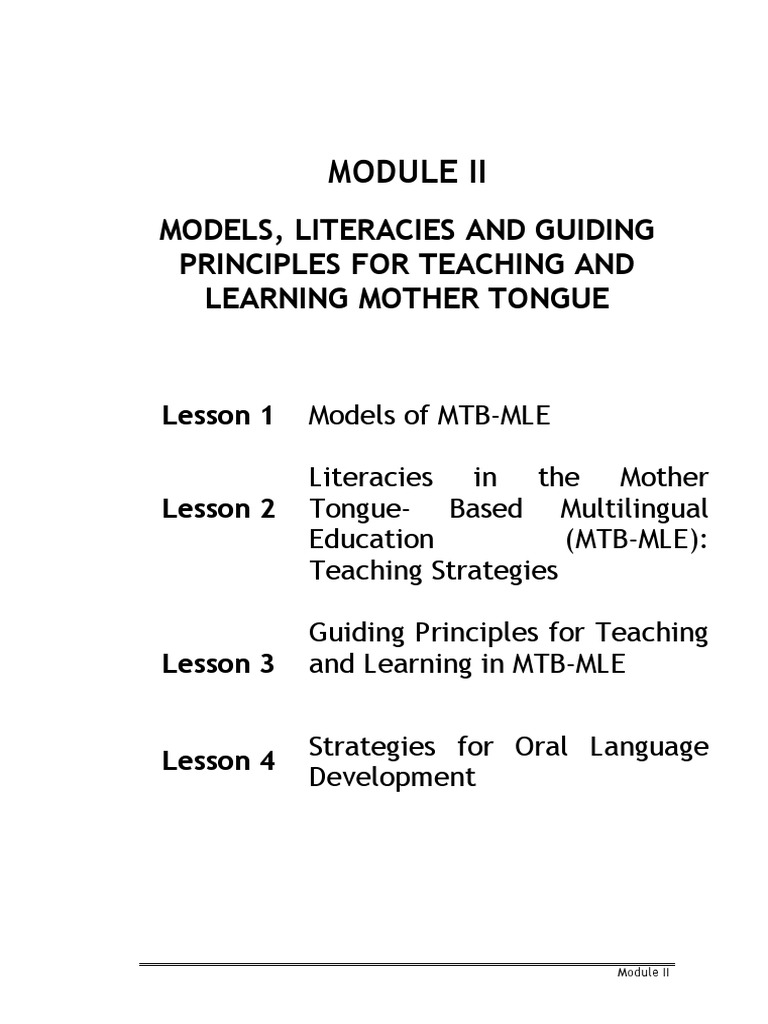 EGED 111 Module 2 | PDF | Second Language | Second Language Acquisition