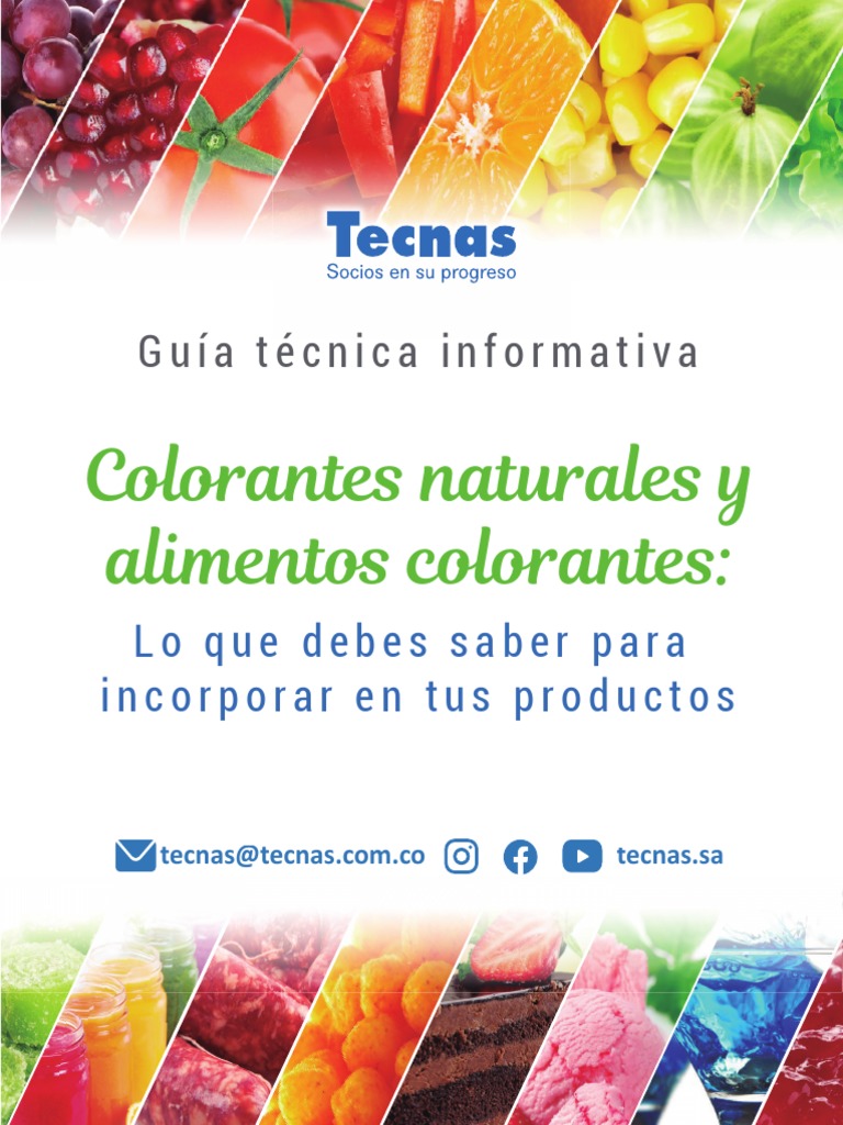 Colorantes Naturales Tecnas S.A Guia Descargable | PDF | Alimentos | Color
