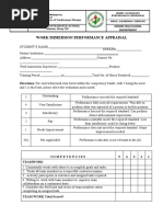 Work Immersion Evaluation Form | PDF | Competence (Human Resources) | Behavioural Sciences