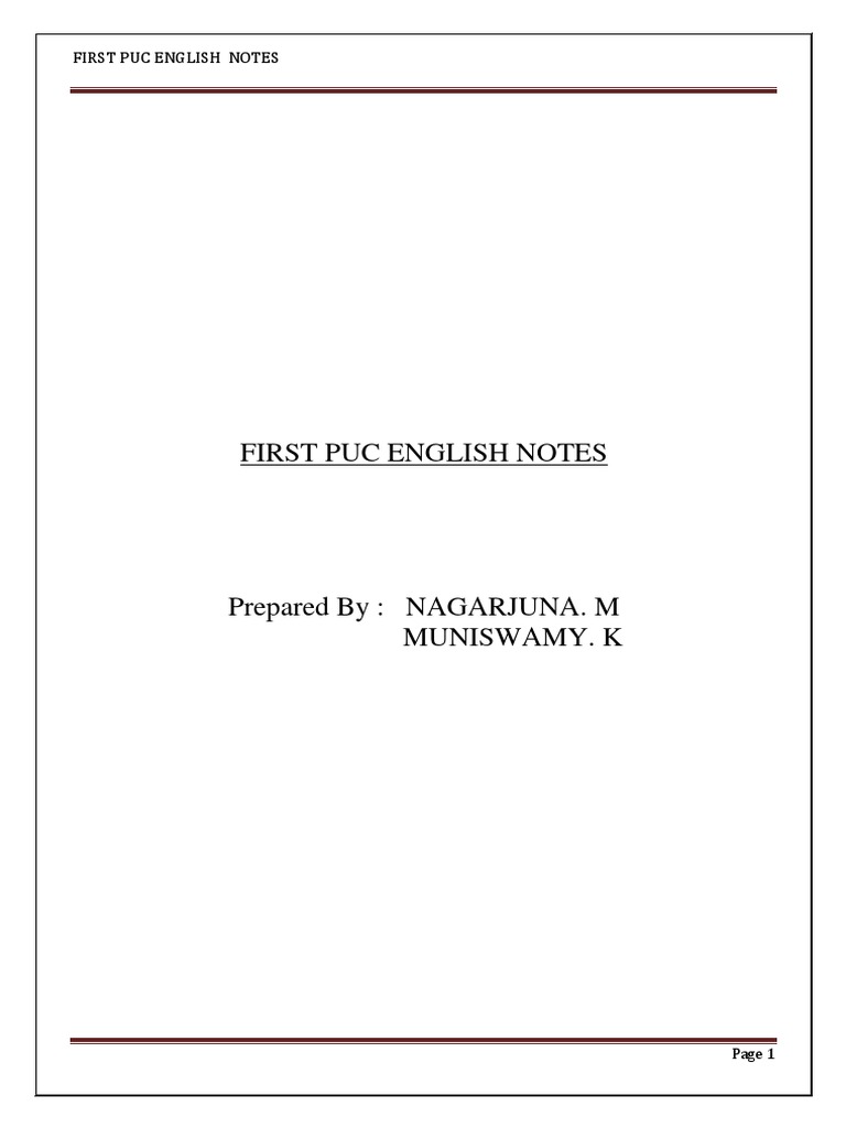 First PUC English: The Gentlemen of the Jungle | PDF | Ayurveda ...