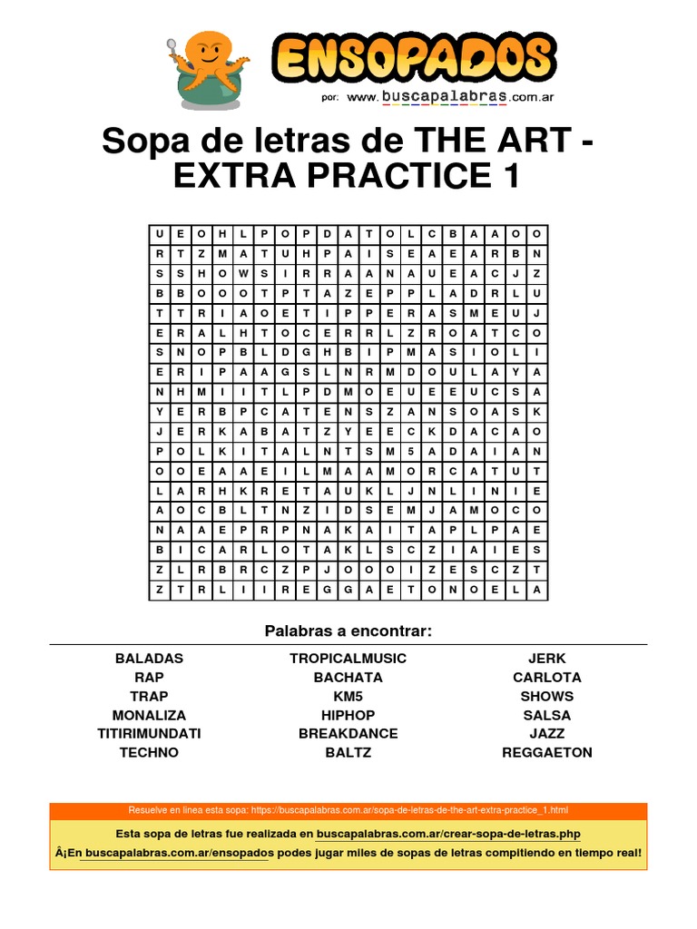 Sopa de Letras - The Art | PDF | Música caribeña | Musica centroamericana