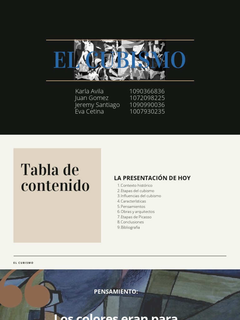 El Cubismo Análisis Presentación | PDF | Cubismo | Pablo Picasso