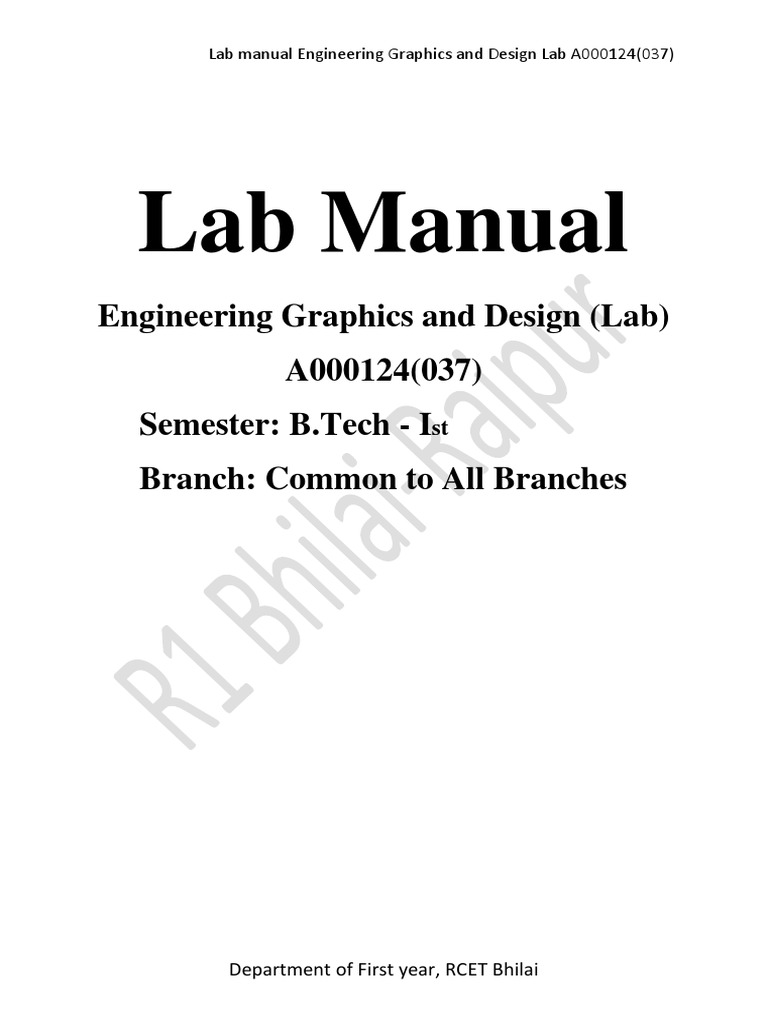 EDG Lab Manual-1-6 | PDF | Computer Aided Design | Technical Drawing