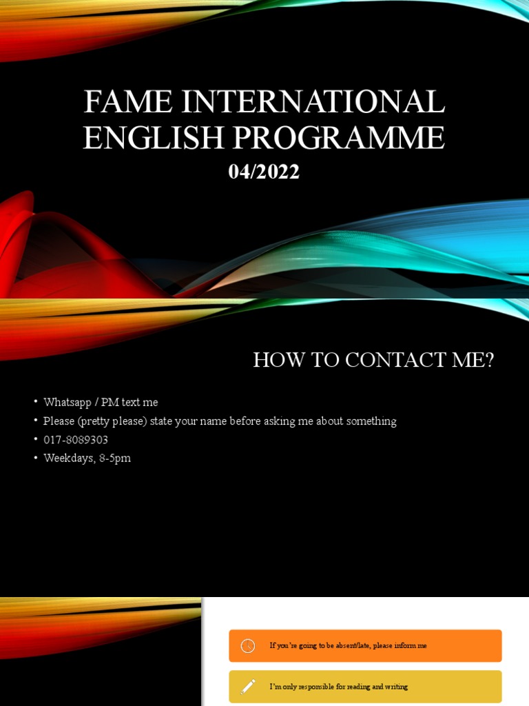 FAME International English Programme | PDF | International English ...