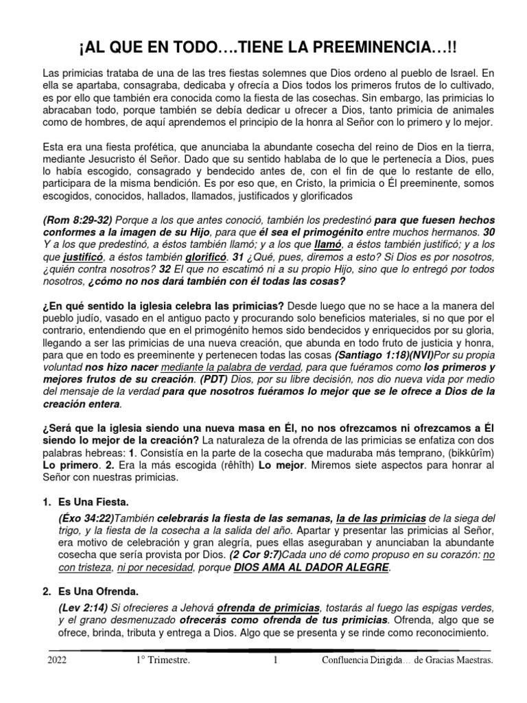 Al Que en Todo.... Tiene La Preeminencia... !! | PDF | Cristo (título ...