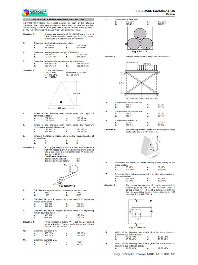 EERC Preboard 1 Structural Engineering and Construction Management | PDF