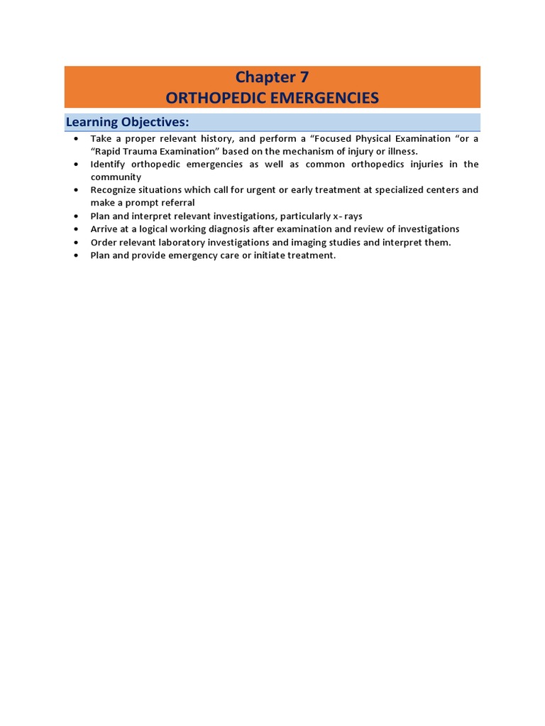Chapter-7-Orthopedic Emergencies | PDF | Elbow | Anatomical Terms Of Motion