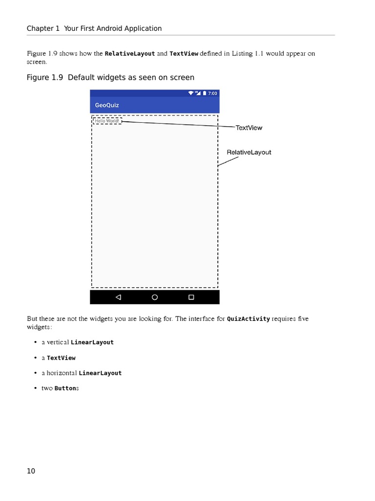 Laying Out the User Interface for a Quiz Activity in Android | PDF | Class (Computer Programming ...