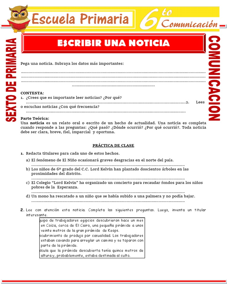 Cómo redactar noticias para niños | PDF | Historia
