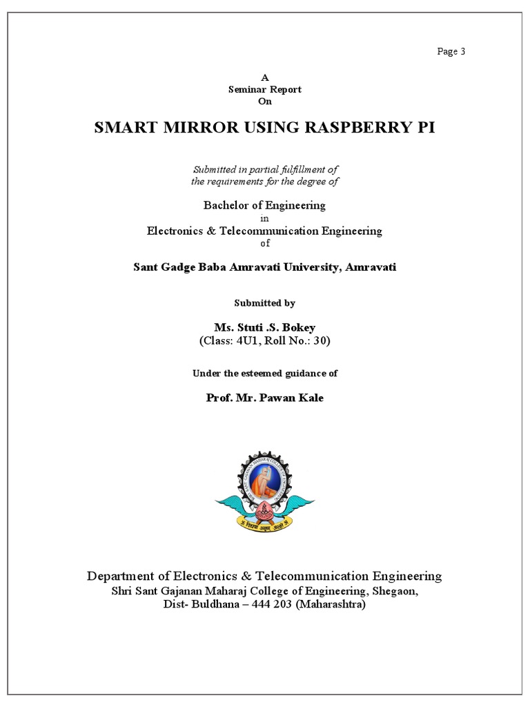 Seminar Smart Mirror 30 | PDF | Design | Computer Engineering