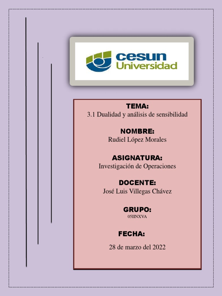 Dualidad y Sensibilidad en Optimización | PDF | Programación lineal | Optimización Matemática