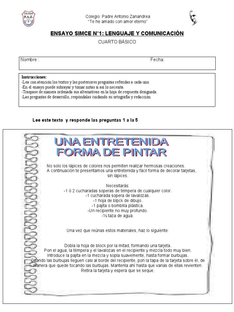 Simce 4 Lenguaje | PDF | Reptil | Huevo