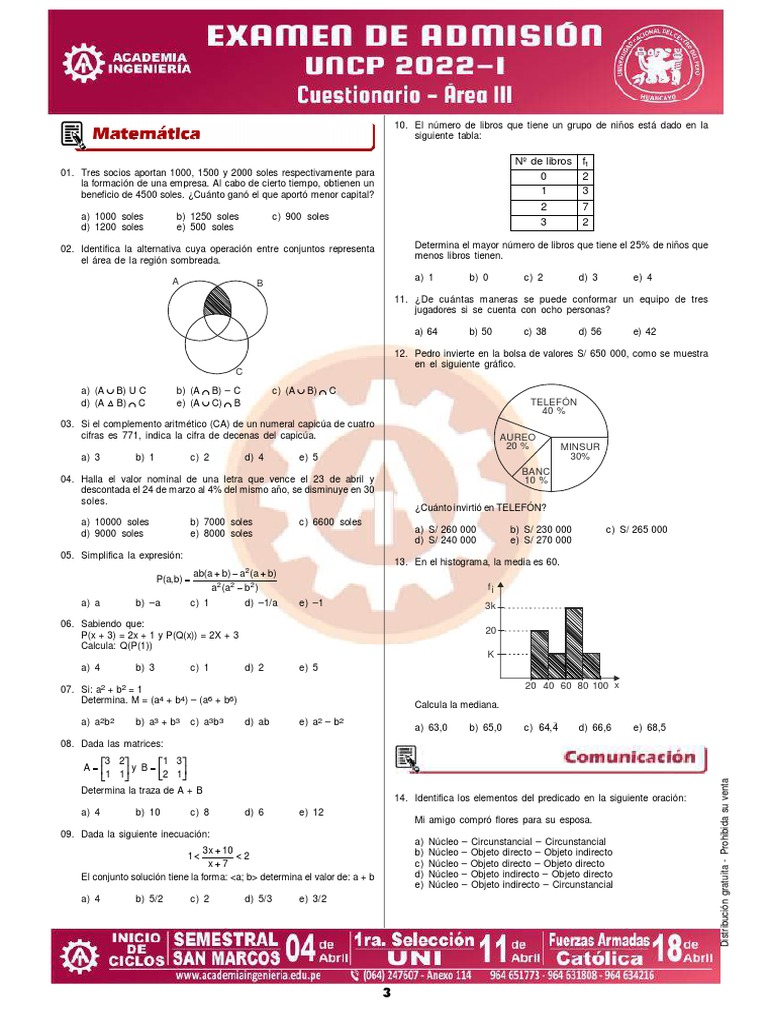 Exa-Solu 2022-I Area III y V | PDF