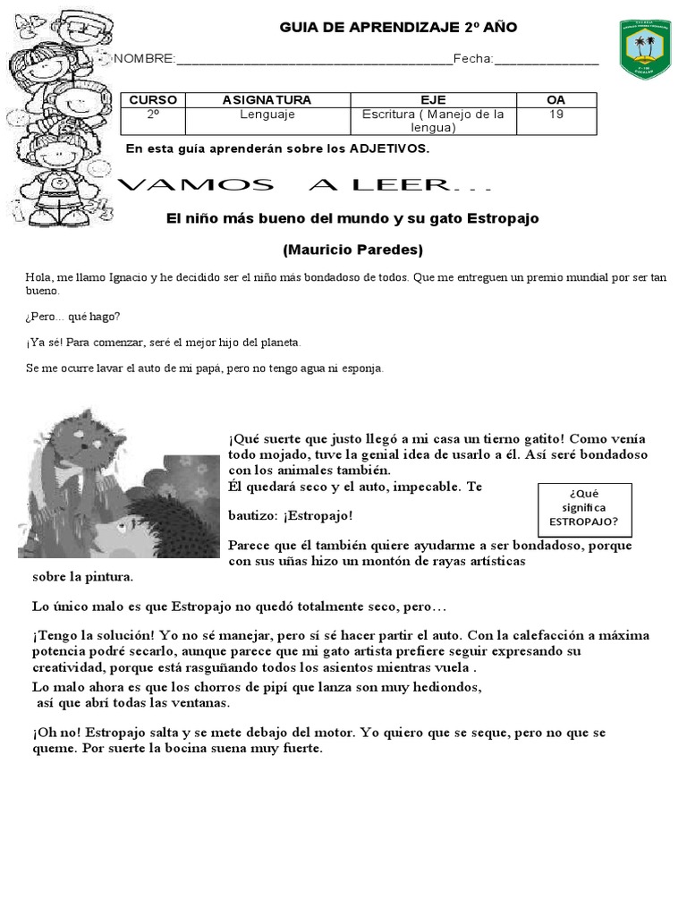 Guía-Lenguje Adjetivos | PDF | Adjetivo