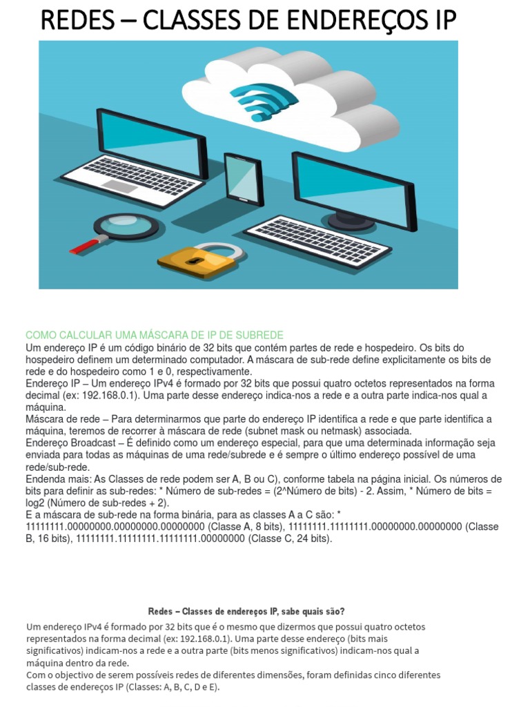 Redes - Classes de Endereços Ip | PDF | Endereço de IP | Engenharia da ...