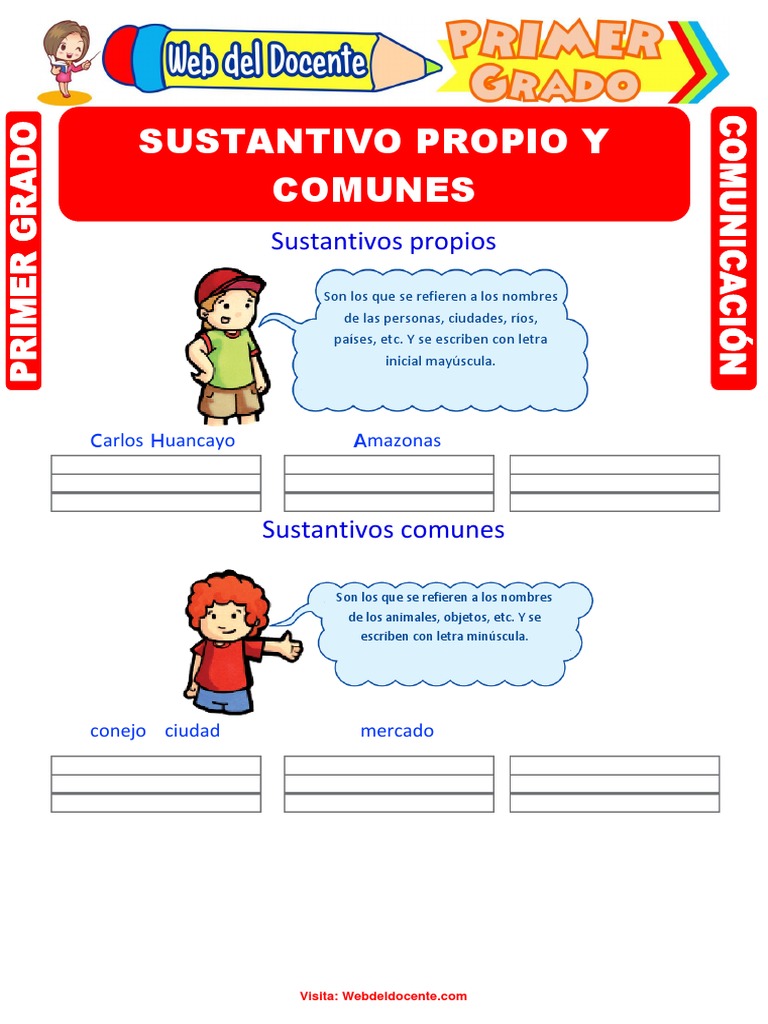 Sustantivos Propios y Comunes para Niños | PDF