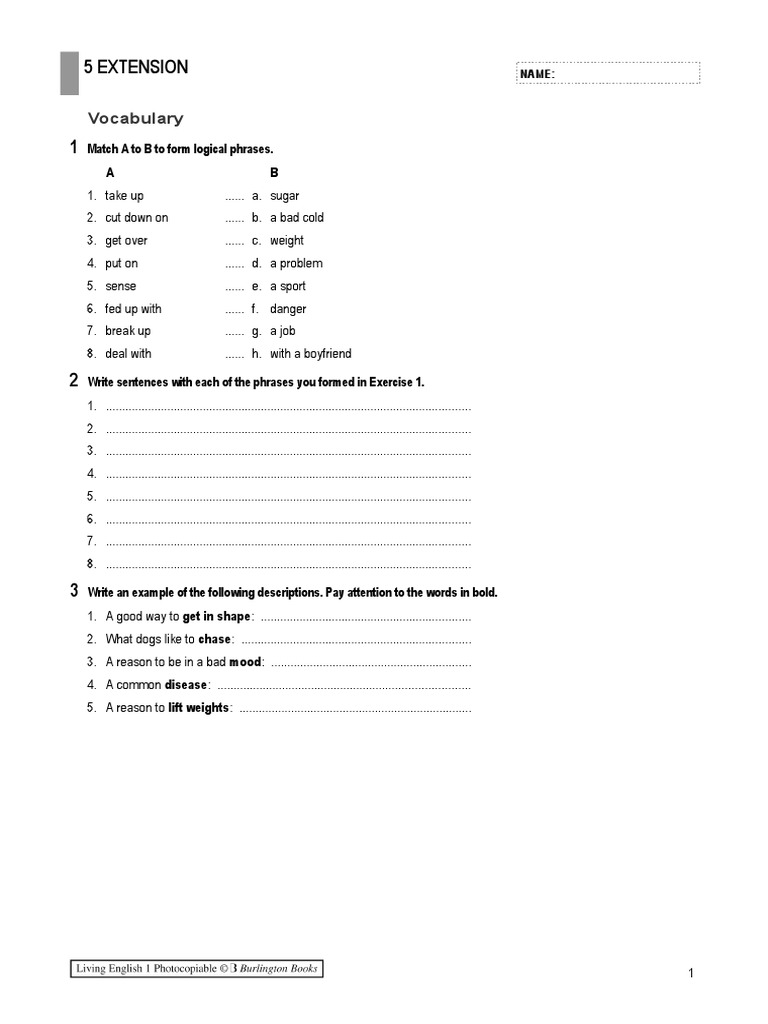 Living English 1 Ext 5 | PDF | Ellipsis | Linguistics