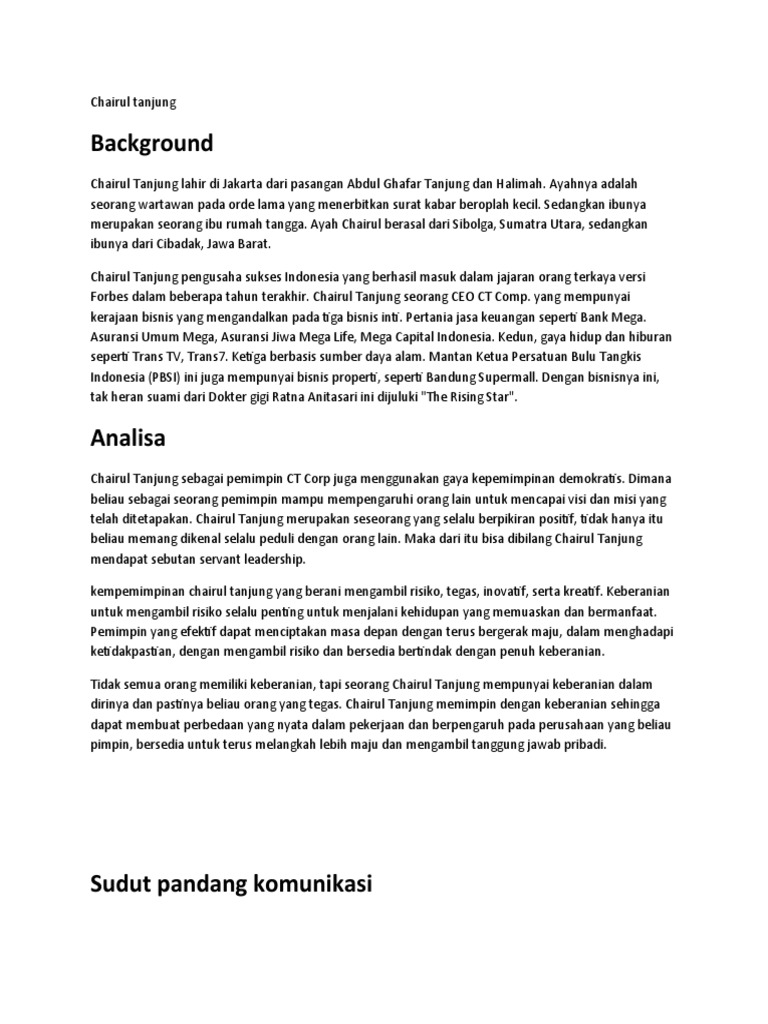 Chairul Tanjung | PDF
