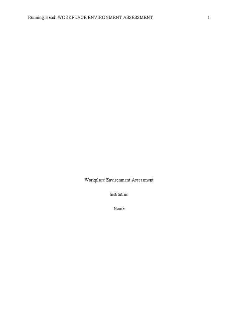 Workplace Environment Assessment | PDF | Leadership | Nursing