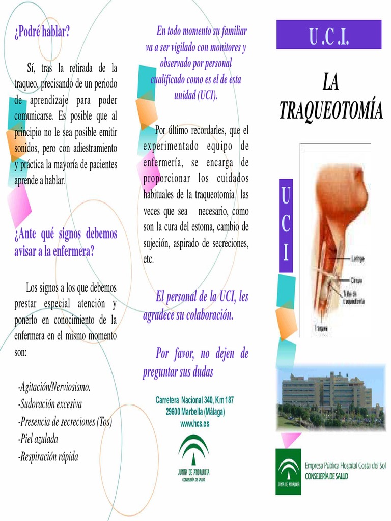 Traqueo Triptico | PDF | Unidad de Cuidados Intensivos | Enfermería