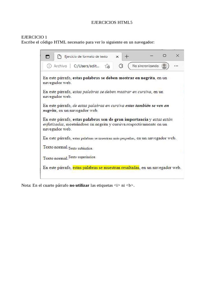 HTML5 Ejercicios2 Textos-Enlaces-Listas | PDF | HTML | Hipervínculo