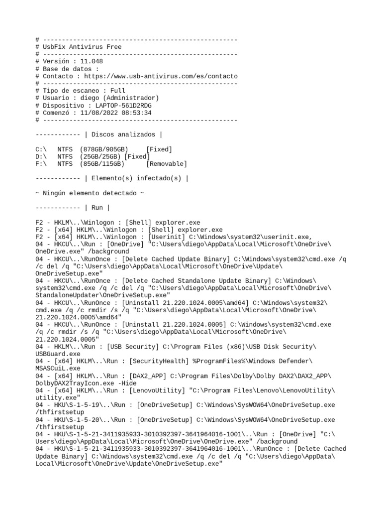 UsbFix Report | Download Free PDF | Windows Registry | Microsoft Windows