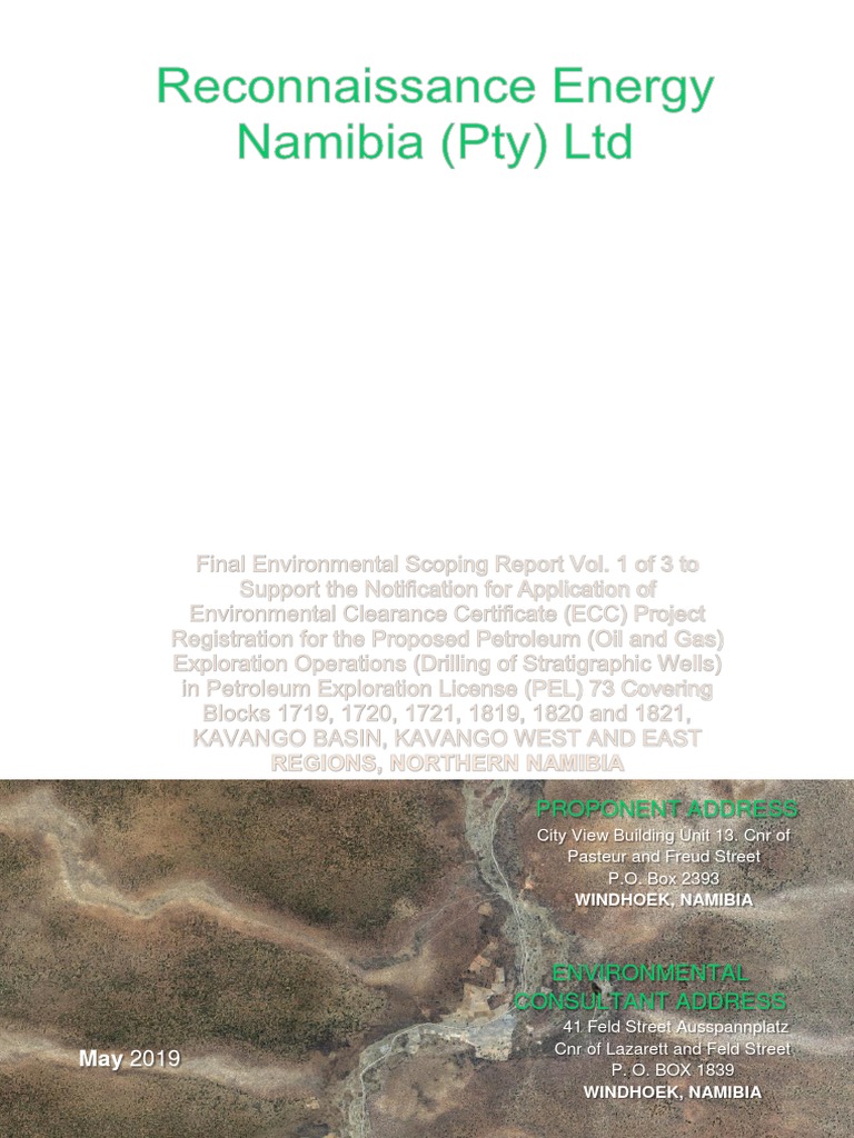 Annex 1 - EIA Report Report For Drilling in PEL 73 Blocks 1819 and 1820 ...