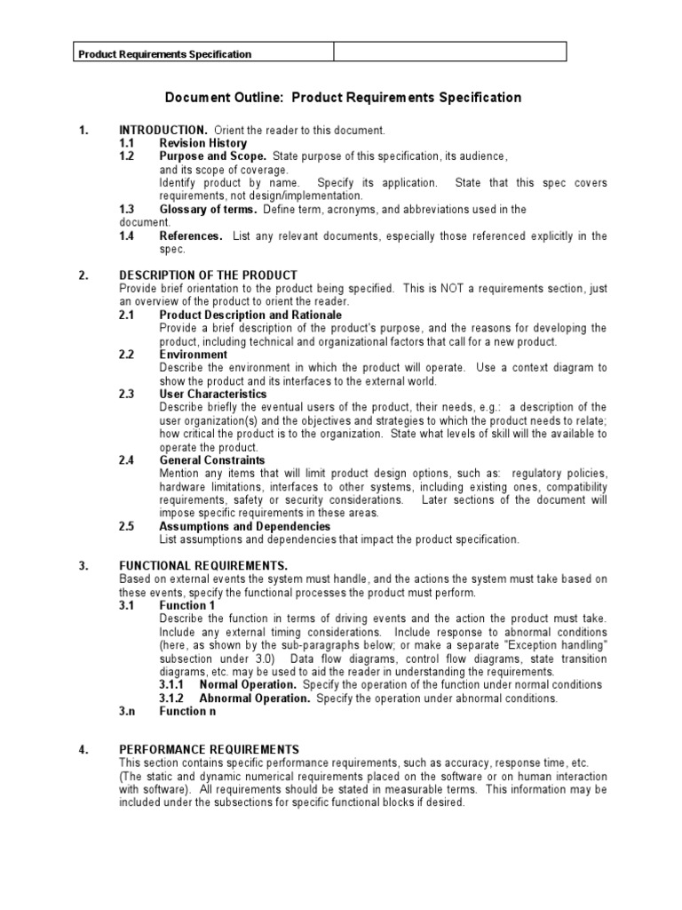 Defining the Essential Requirements: A Comprehensive Product ...