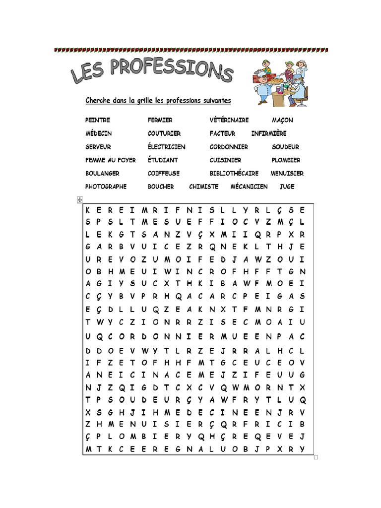 Devoir 1 - Mots Croisés Métiers-1 | PDF