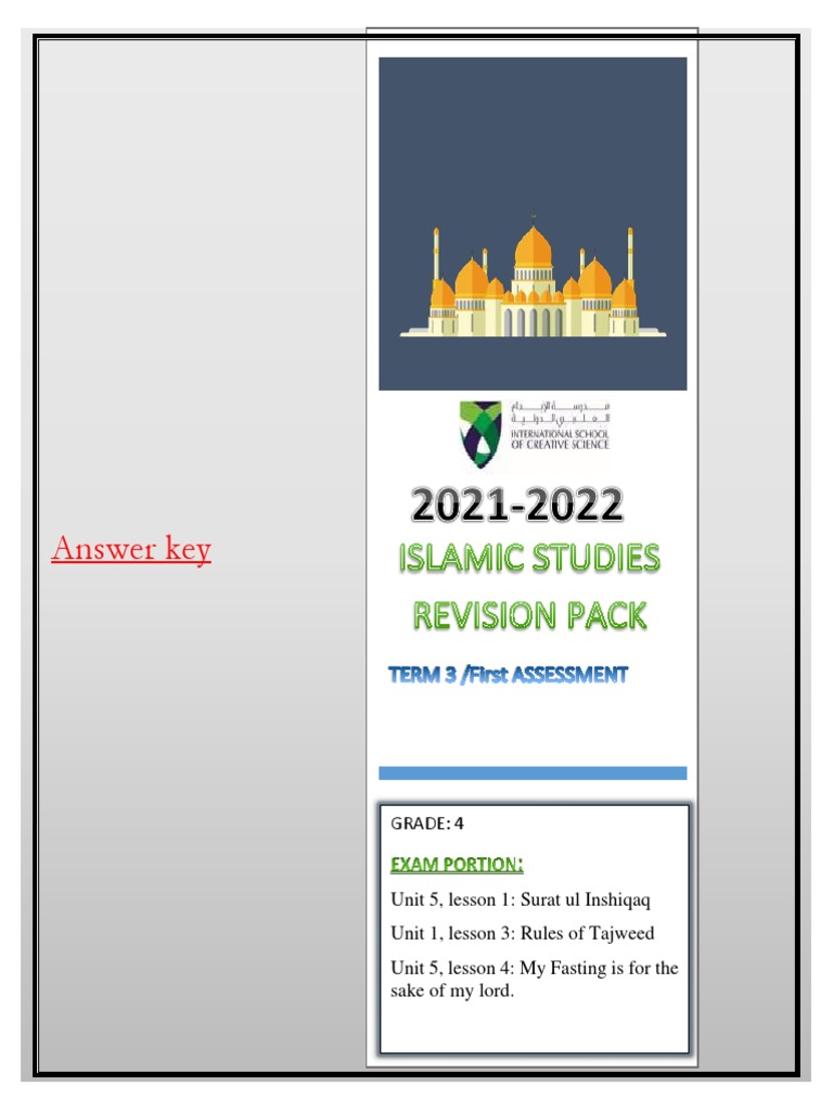 (ASL G4 Islamic RS T3-1st Assessment) With Answer Key | Download Free PDF | Ramadan | Abrahamic ...