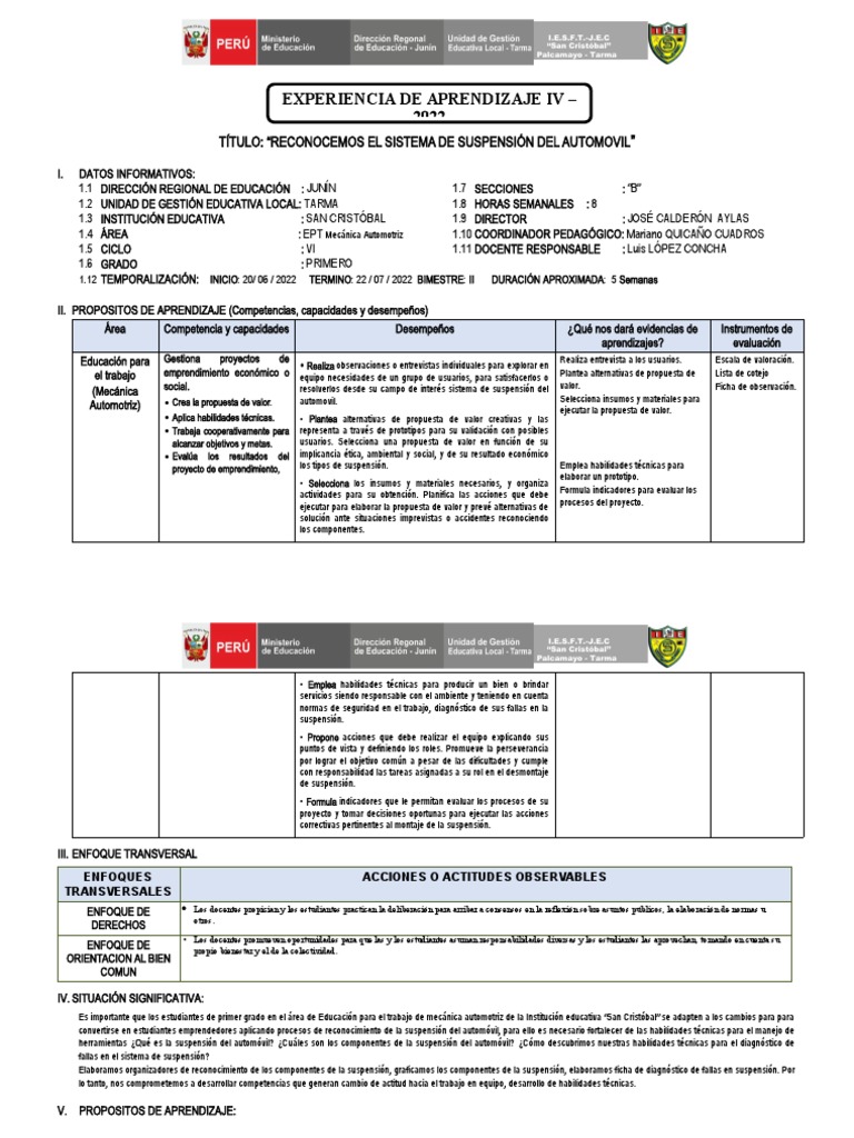 Eda IE-SC - N°4 - EPT 1° | PDF | Evaluación | Aprendizaje