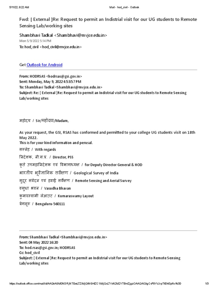 Mail - Hod - Civil - Outlook | PDF | Engineering | Science