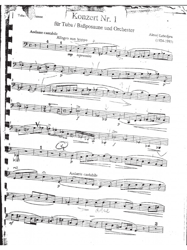 A. Lebedev Concerto 1 para Tuba y Orquesta | PDF