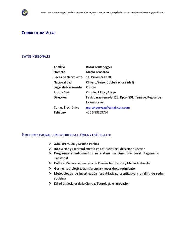 Curriculum Vitae Marco Rosas | PDF | Investigación y desarrollo ...