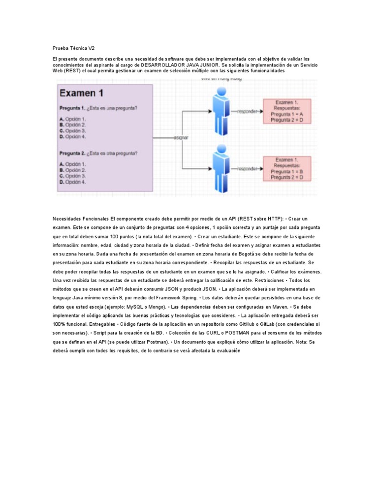 Prueba Técnica V2 | PDF | Prueba (evaluación) | Transferencia de estado ...
