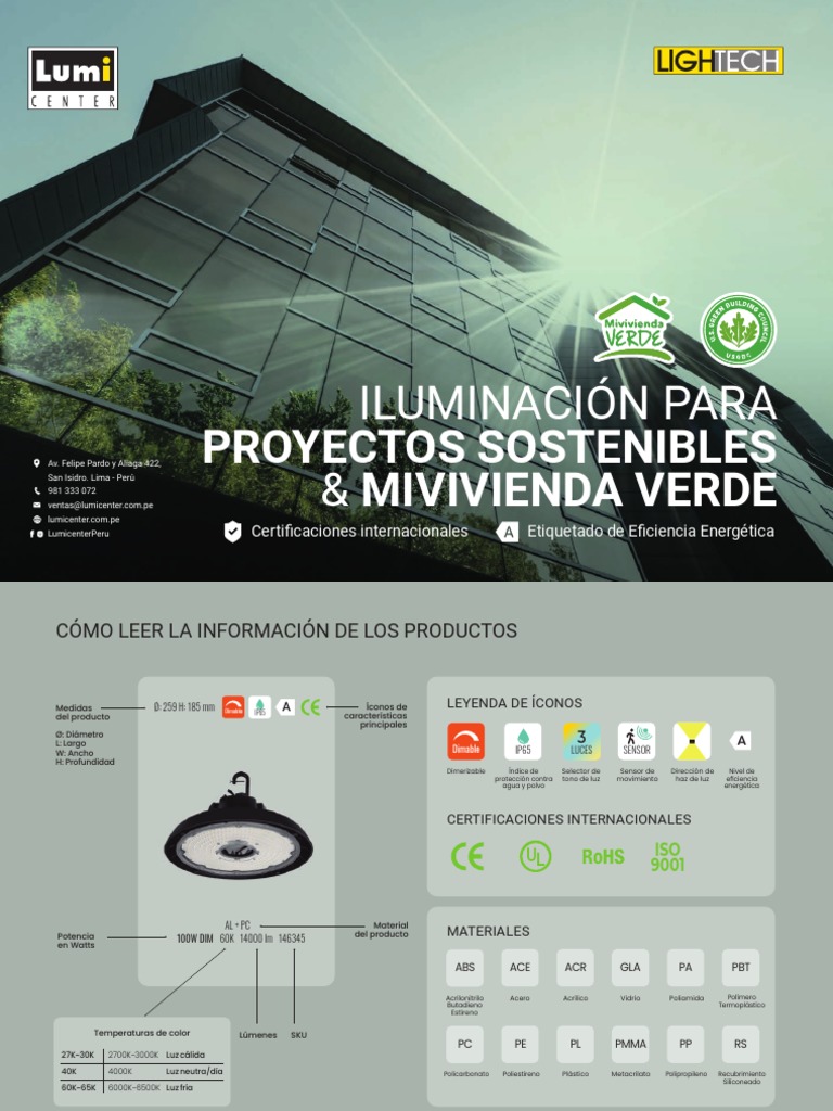 Iluminacion para Proyectos Sostenibles y Bono Verde | PDF ...