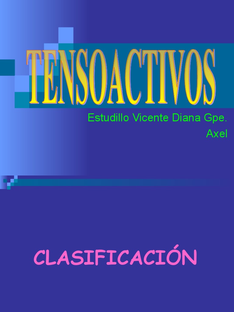 TSA - Tensoactivos | Descargar gratis PDF | Tensioactivo | Ácido