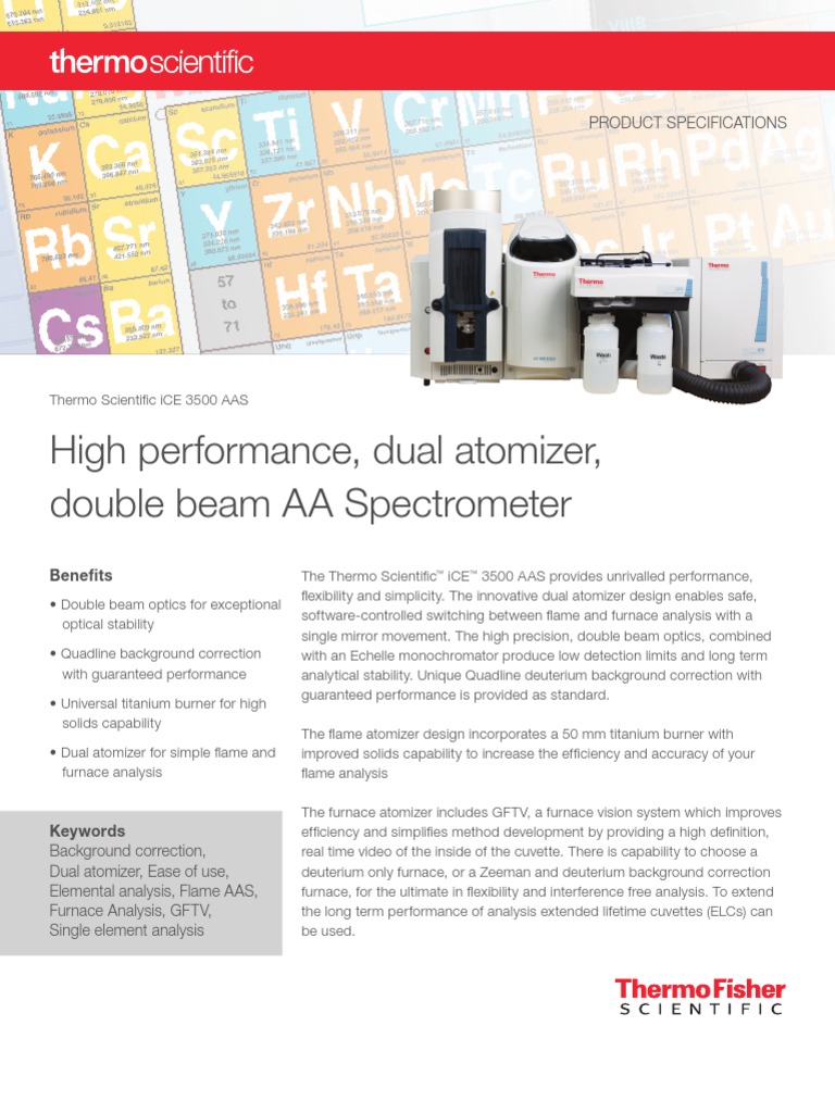 Ice 3500 Aas | PDF | Atomic Absorption Spectroscopy | Chemistry