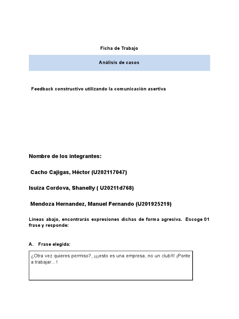 Ficha - Critica Constructiva | PDF